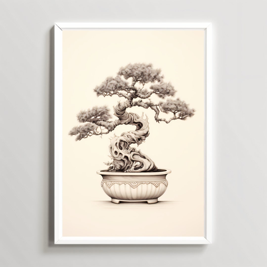 Pencil Art Print: Bonsai Tree Poster Wall Decor Home Décor - Etsy