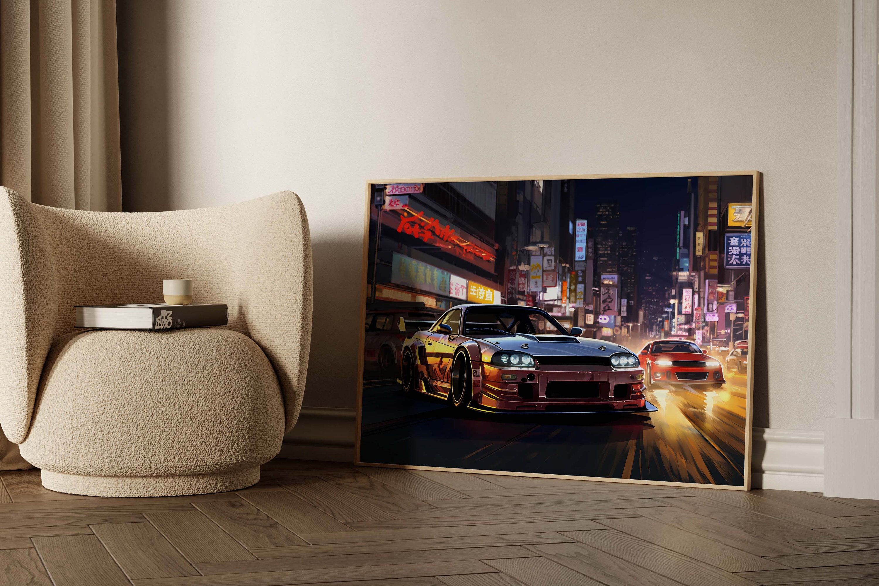Nissan 240SX Tokyo Print JDM Sports Car in Tokyo Poster Wall Art Gift ...