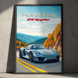 Porsche 918 Spider Poster, Porsche Poster, Framed Car Poster, Car Wall ...