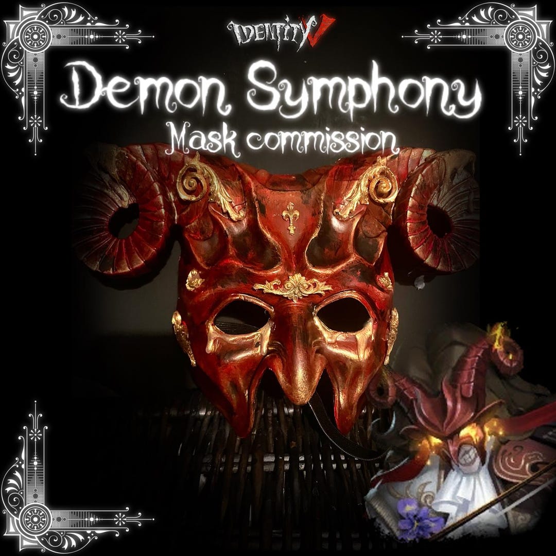 Identity V IDV Demon Symphony Violinist Antonio Cosplay Mask Commission ...