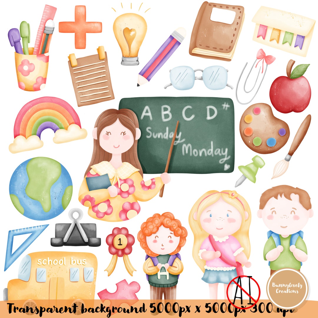 Back to School Clipart, School Clip Art, Back to School PNG. - Etsy