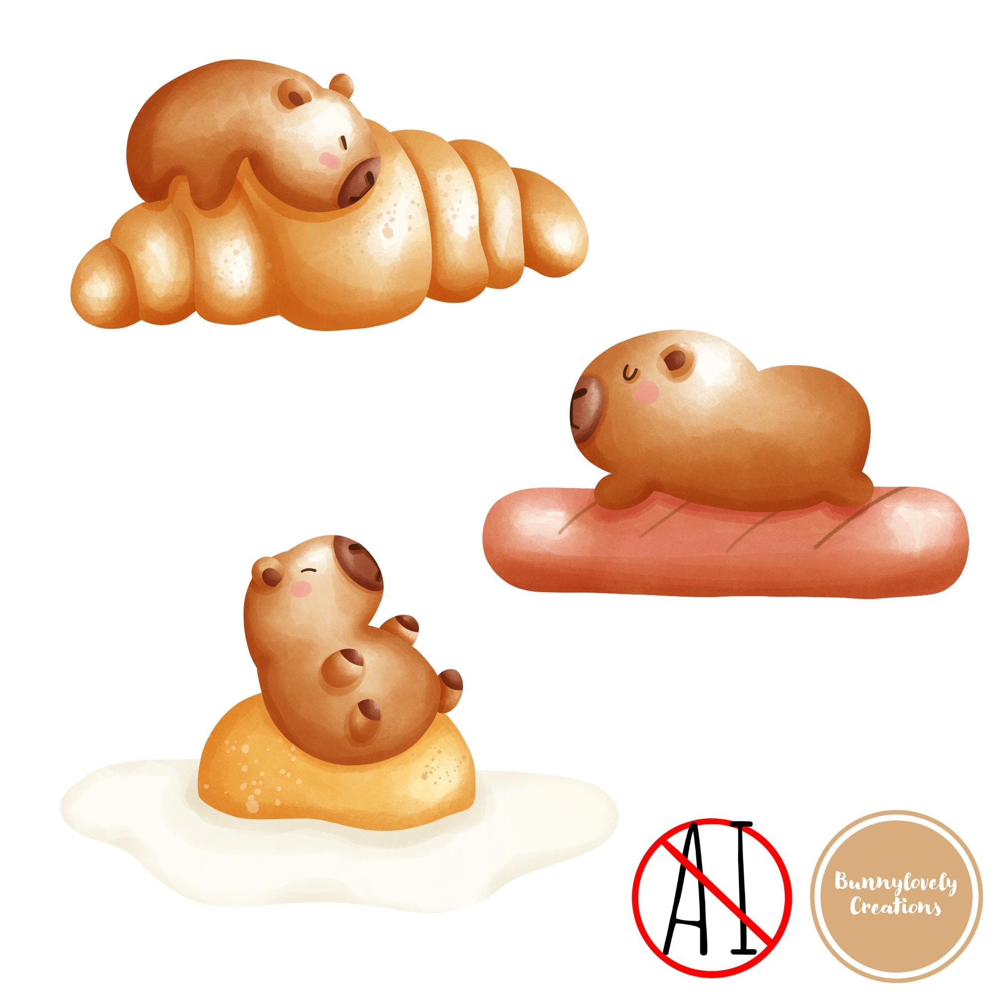 Cute Capybara Breakfast Clipart, Capybara PNG (digital Download) - Etsy