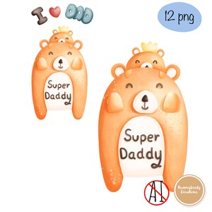 Father's Day Bear Clipart: PNG Graphics (digital Download) - Etsy
