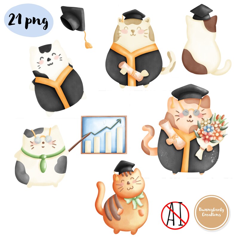 21 PNG Graduation Clipart, Graduation Cats Clipart, MBA Graduation ...