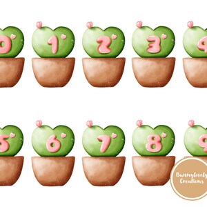 Number and English Alphabet on Cactus Clipart, English Clipart Bundle ...