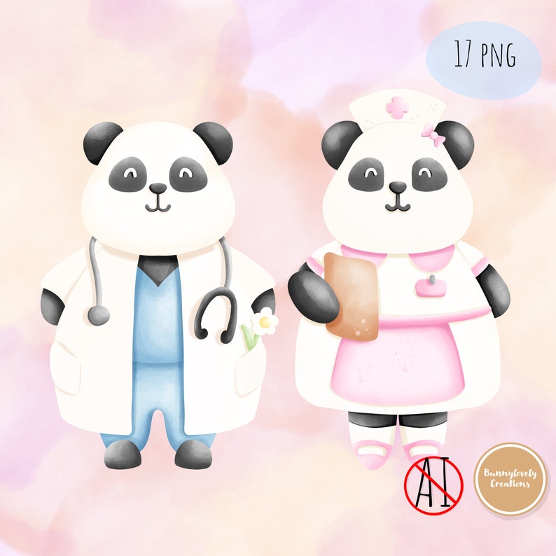 Panda Doctor Clipart: Animal Hospital PNG (digital Download) - Etsy