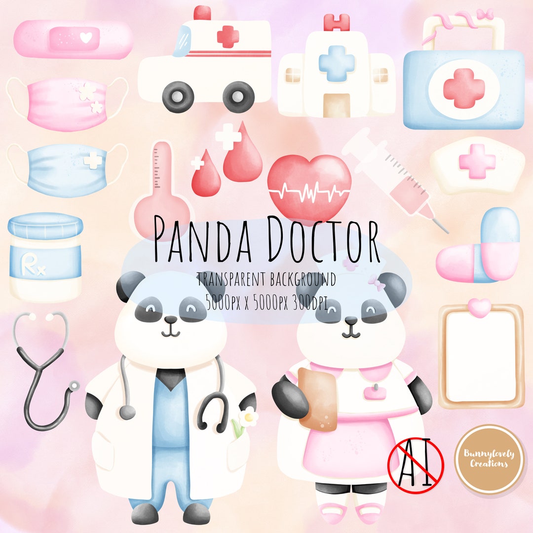 Panda Doctor Clipart: Animal Hospital PNG (digital Download) - Etsy