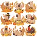 Thanksgiving Capybara Clipart | Watercolor Autumn Animals PNG (digital ...