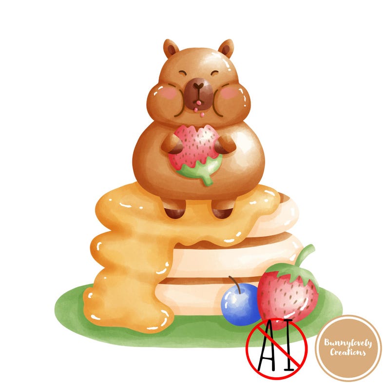 Cute Capybara Breakfast Clipart, Capybara PNG (digital Download) - Etsy