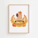 Thanksgiving Capybara Clipart | Watercolor Autumn Animals PNG (digital ...