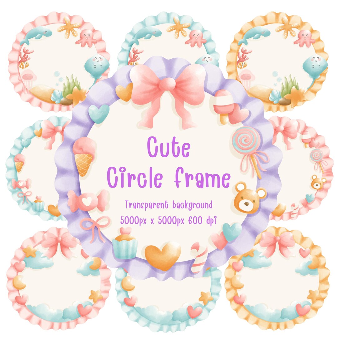 236 PNG Cute Circle Frames, Cute Circle Frame Clipart, Animal Frame ...