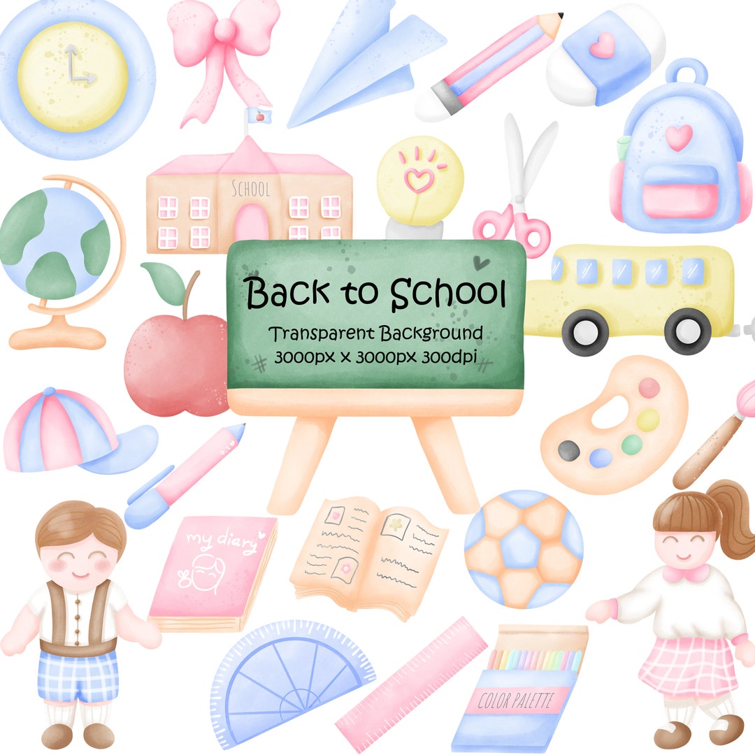 Back to School, Back to School Png, Back to School Clipart, Digital ...