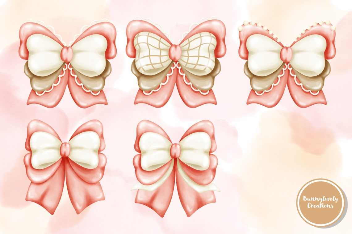 Cute Bow, Pink Bows Clipart, Girly Clipart, Pink Bows, Baby Girl ...