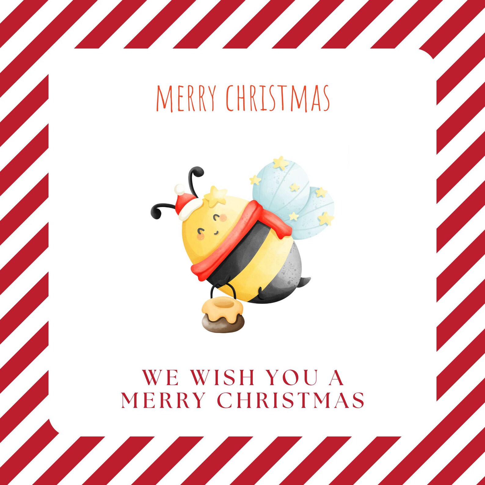 Christmas Bee Clipart, Bee Christmas Clipart, Santa Bee Clipart ...
