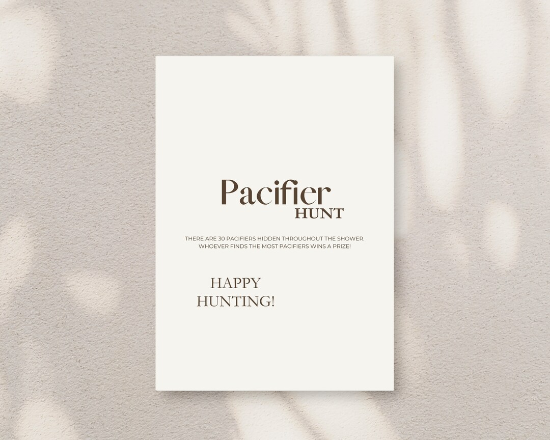 Pacifier Hunt Baby Shower Game Minimalist Modern Boho Style - Etsy