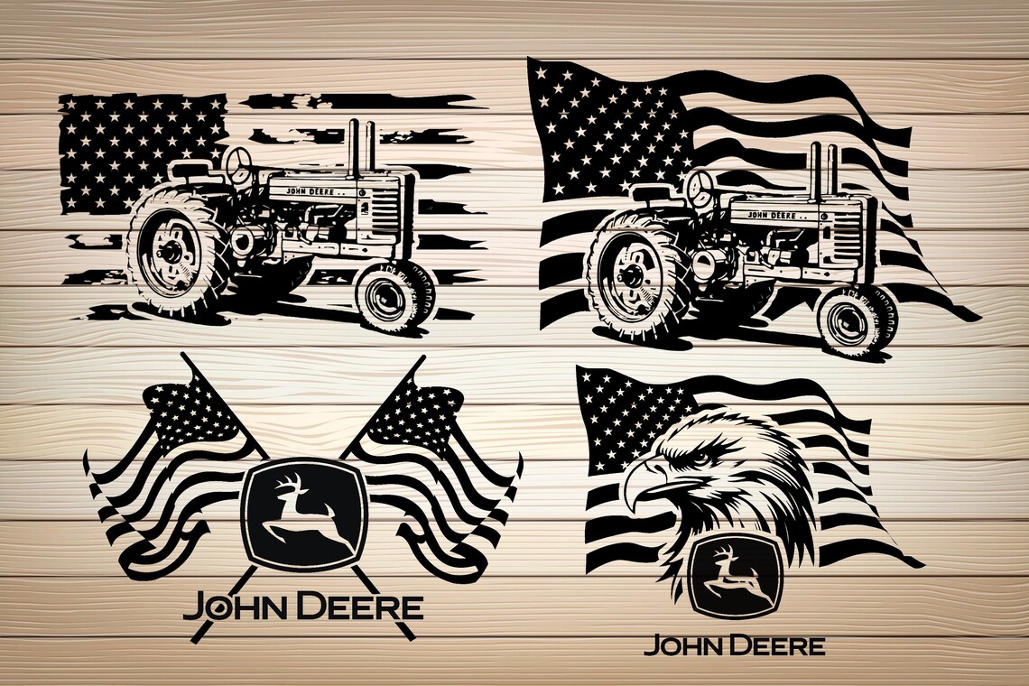6 X US Tractor Flag PNG SVG File American Classic Usa John Png Svg ...