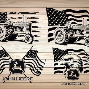 6 X US Tractor Flag PNG SVG File American Classic Usa John Png Svg ...