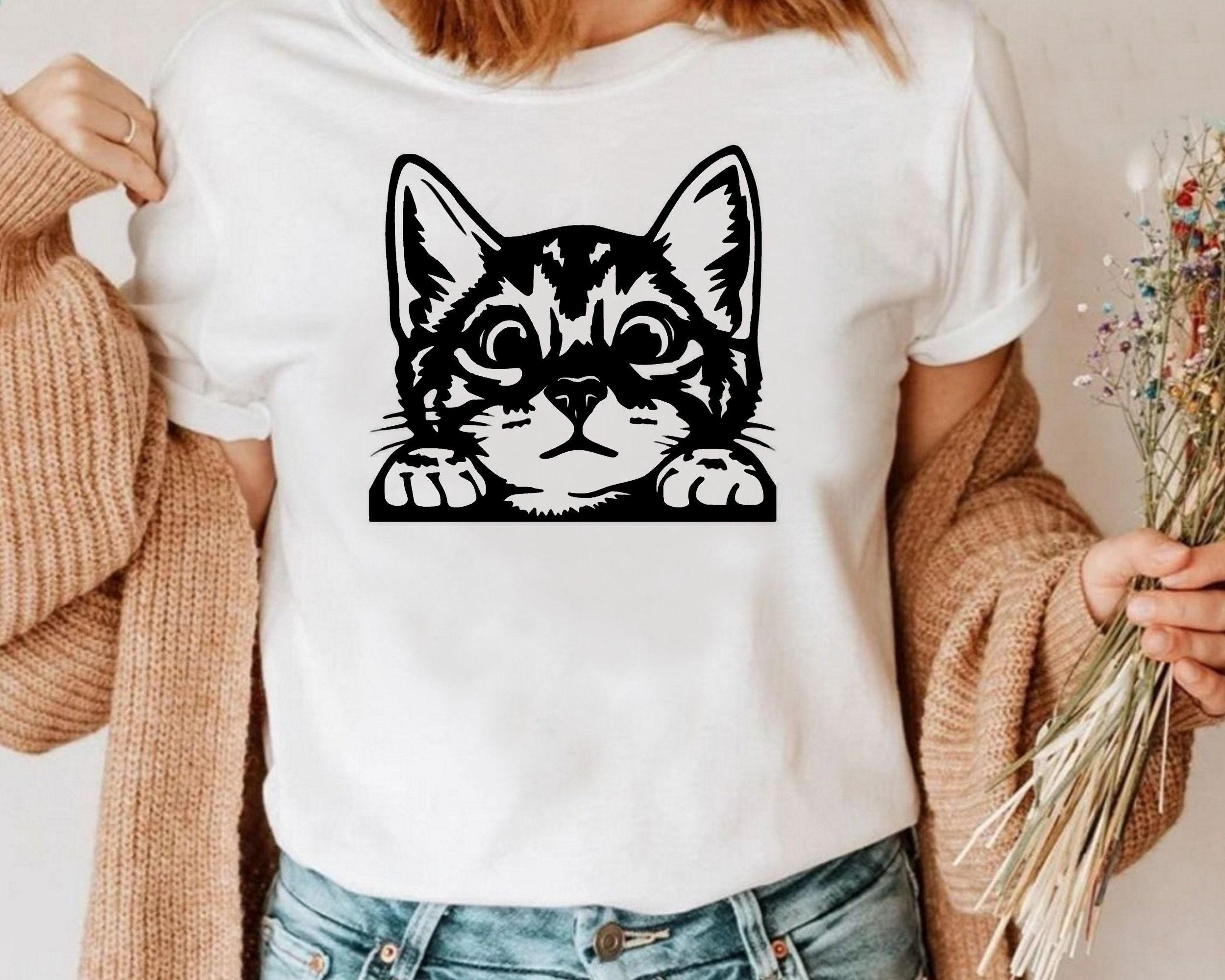 10 X Peeking Cat PNG SVG Files Peeking Kitten Silhouette Vector Graphic ...