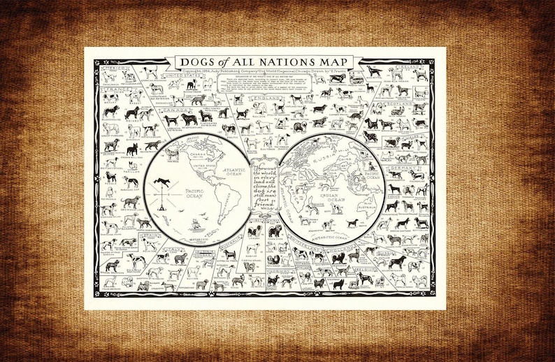 Old Dogs of All Nations Worldmap JPG File Hight Resolution for Vintage ...