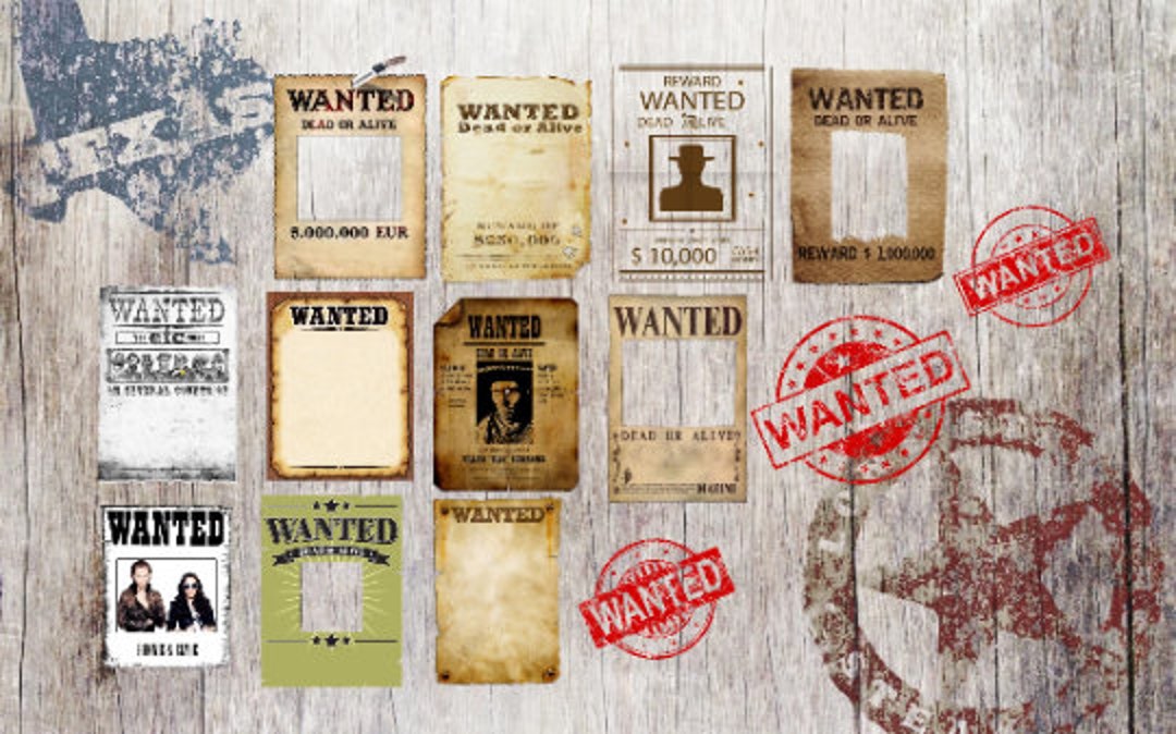 Western Wanted PNG PDF Poster Cowboy Instant Download, Png Printable ...