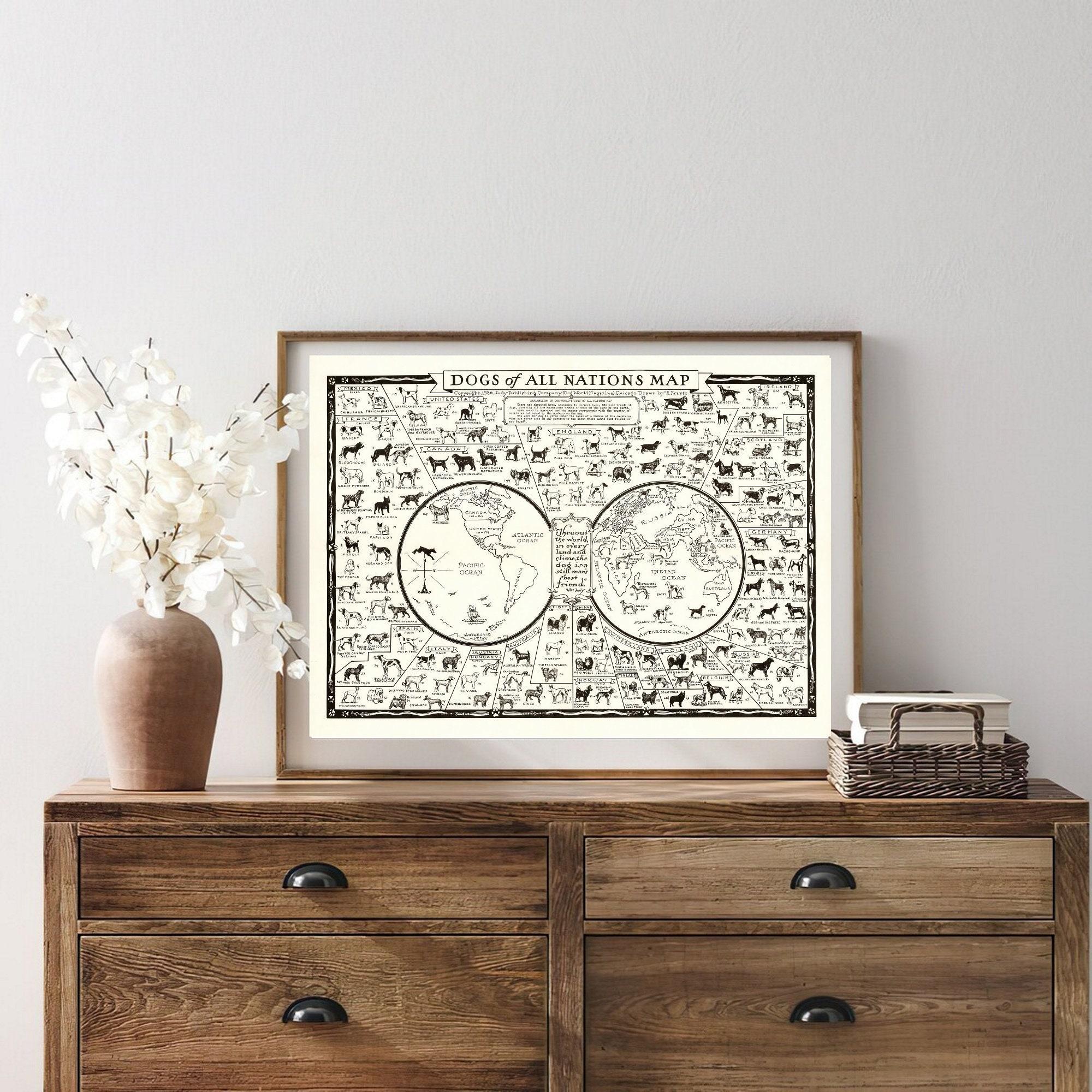 Old Dogs of All Nations Worldmap JPG File Hight Resolution for Vintage ...