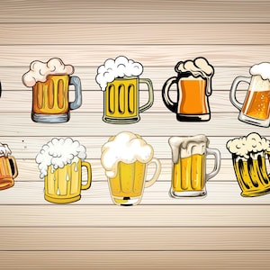 10 X Beer Mug SVG Pngbundle Files Alcohol Svg Pngdad Svg Beer Clipart ...