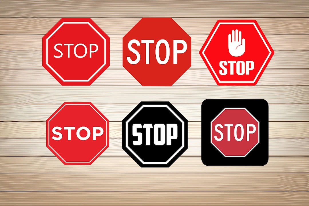 6 X Stop Traffic Sign PNG SVG Stop Sign SVG Vector File Png Transparent ...