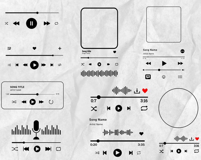Music Player Svg Audio Control Svg Play Buttons Svg Album Song Cover ...