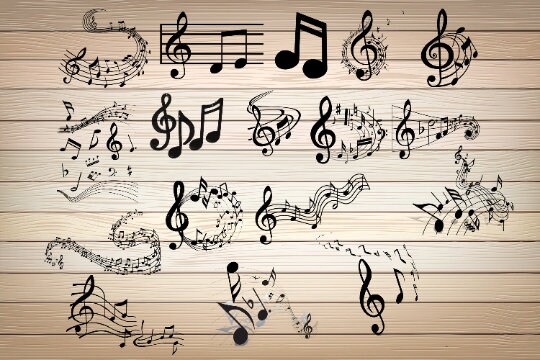 18 X Music Notes SVG PNG Files Bundle Musical Notes Heart Violin ...