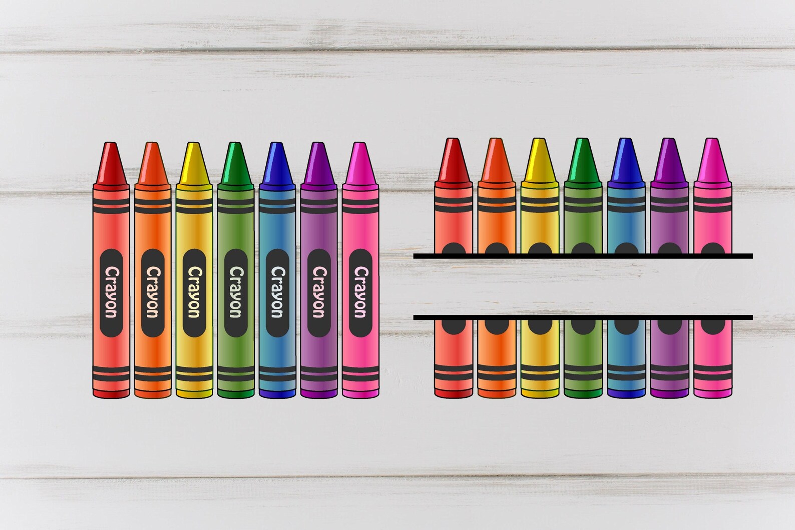 Crayon Monogram SVG PNG Crayon Split Teacher Monogram Svg Png Crayon ...