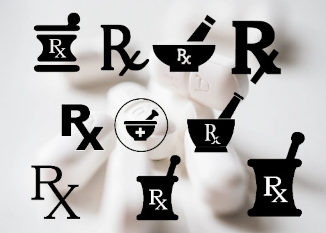 10 X Set Pharmacy Rx Symbol Medicine Symbols SVG PNG Pharmacy Chemist ...