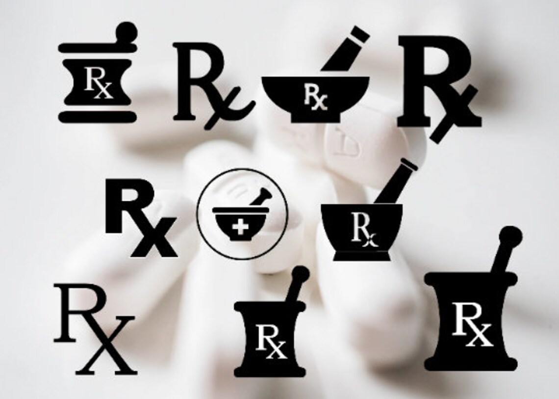 10 X Set Pharmacy Rx Symbol Medicine Symbols SVG PNG Pharmacy Chemist ...