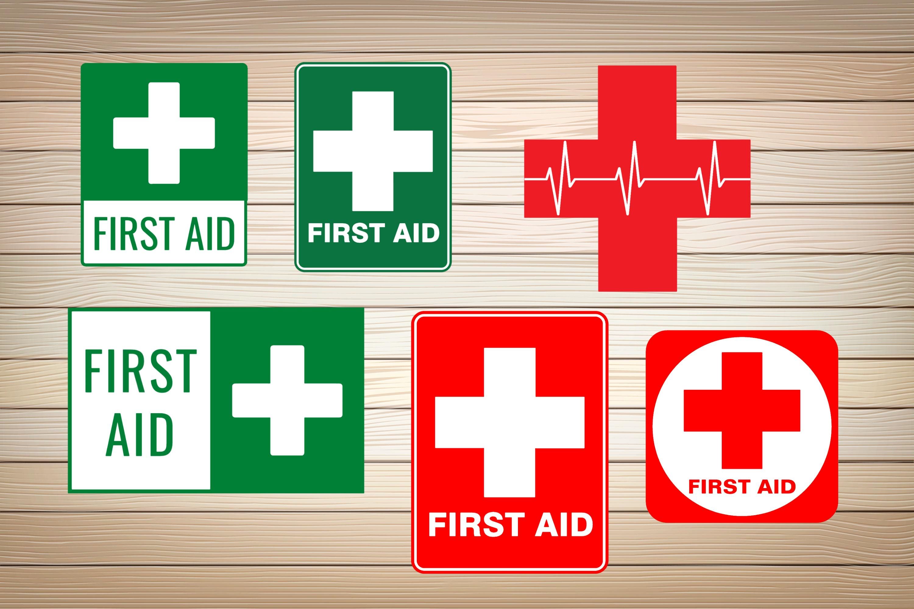 6 X First Aid PNG SVG File First Aid Emergency Supplies SVG Vector Cut ...