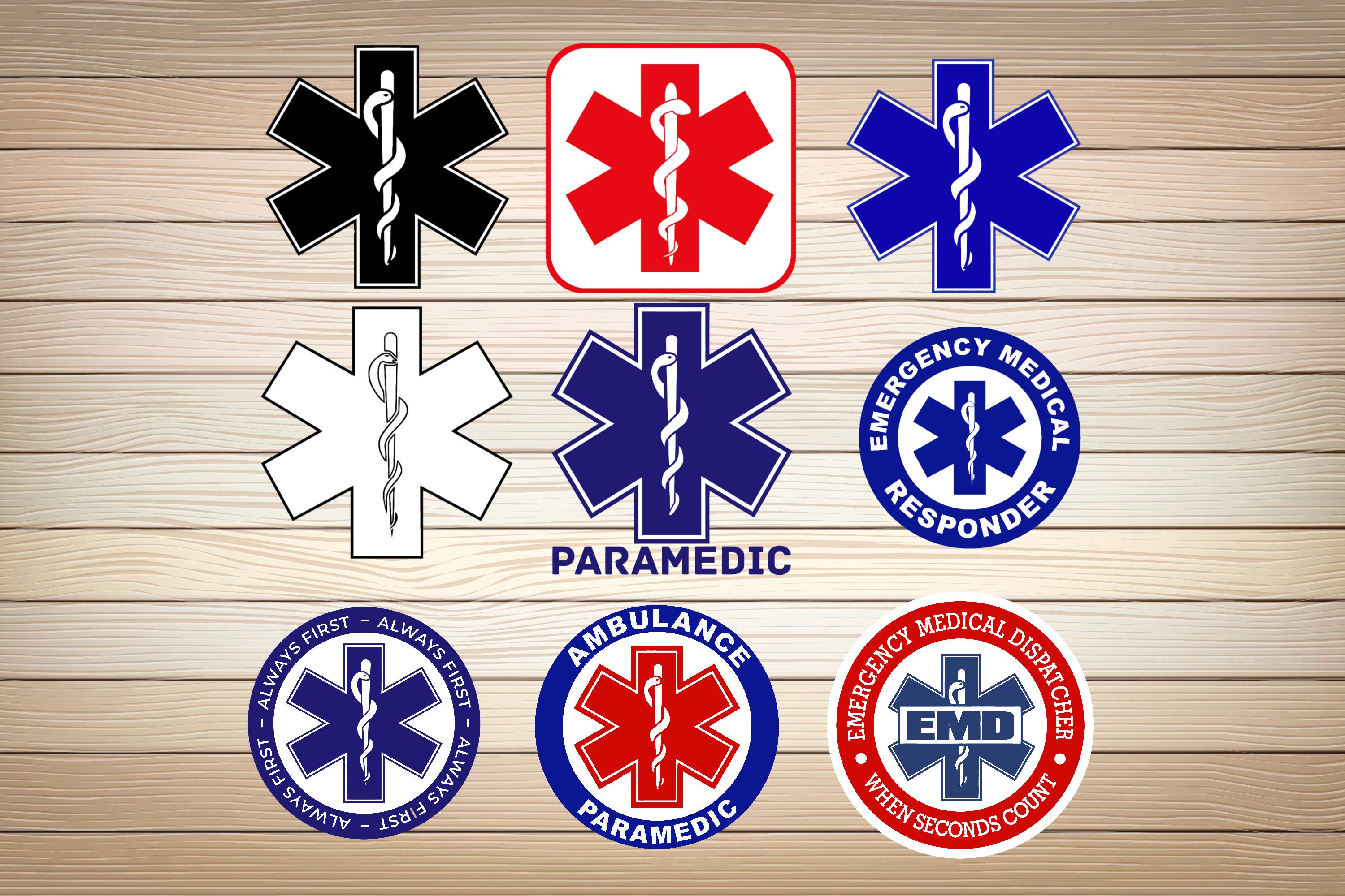 10 X Emergency Medical Technician SVG PNG Set Pharmacy Paramedic Svg ...