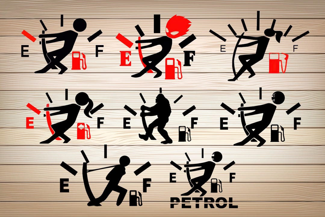 8 X Funny Gas Tank Svg Downloads Files PNG SVG, Gas Needle, Fuel Gauge ...