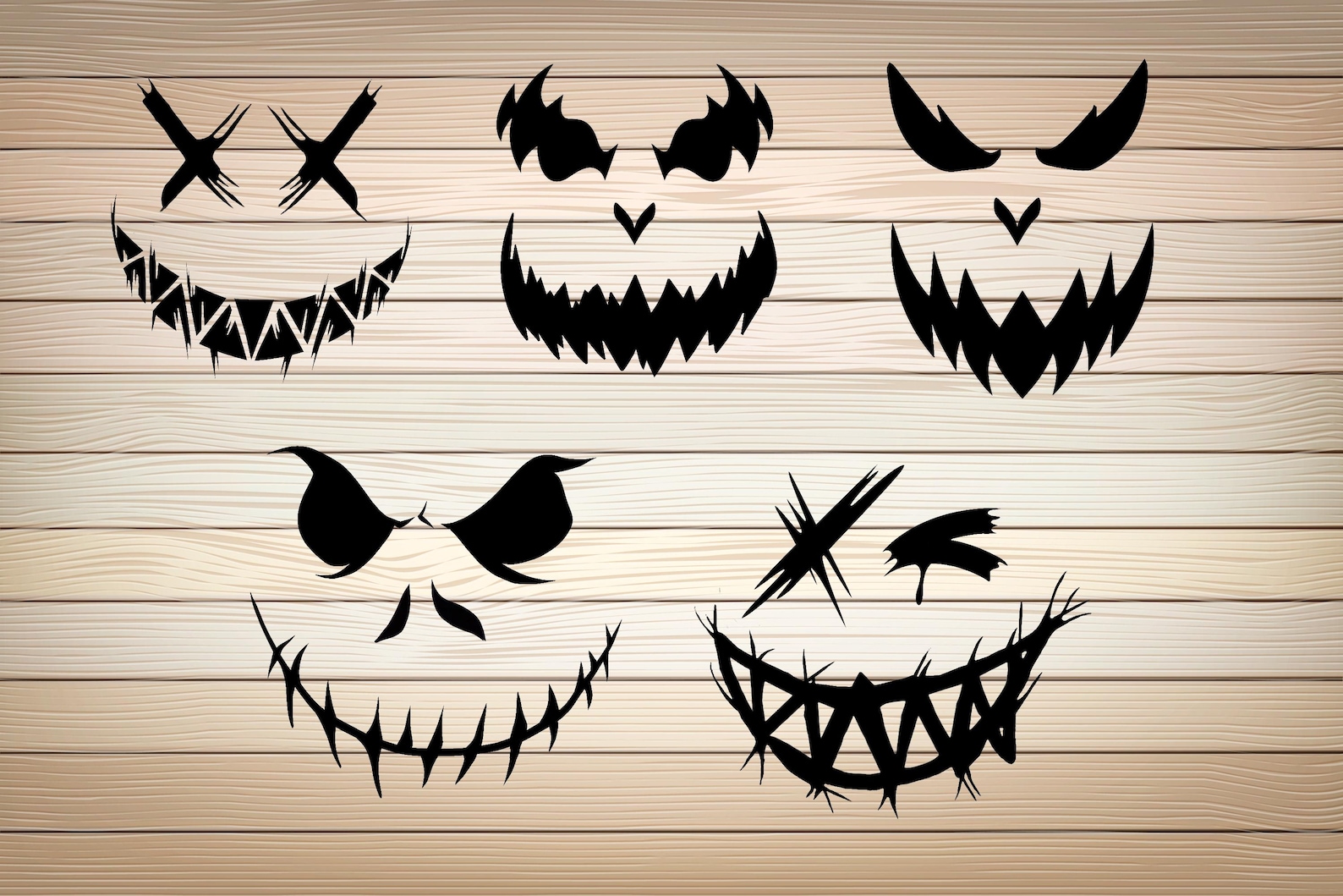 5 X Scary Smile PNG SVG Bundle Evil Png Smile Halloween Autum Smile ...