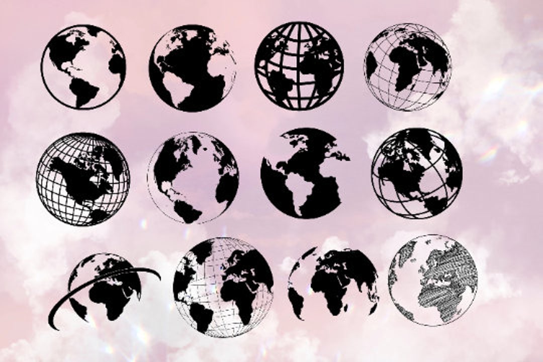 13 X Earth Globe PNG SVG Files Bundle Earth Vector Svg Earth 3D Cut ...