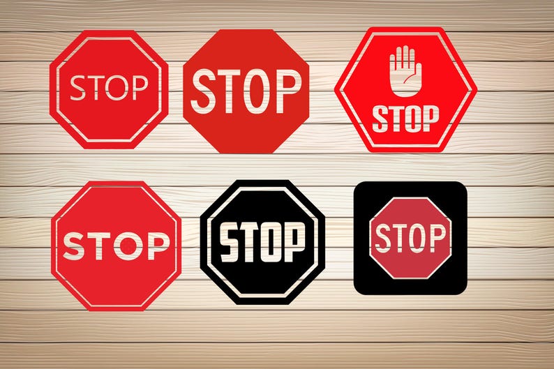 6 X Stop Traffic Sign PNG SVG Stop Sign SVG Vector File Png Transparent ...