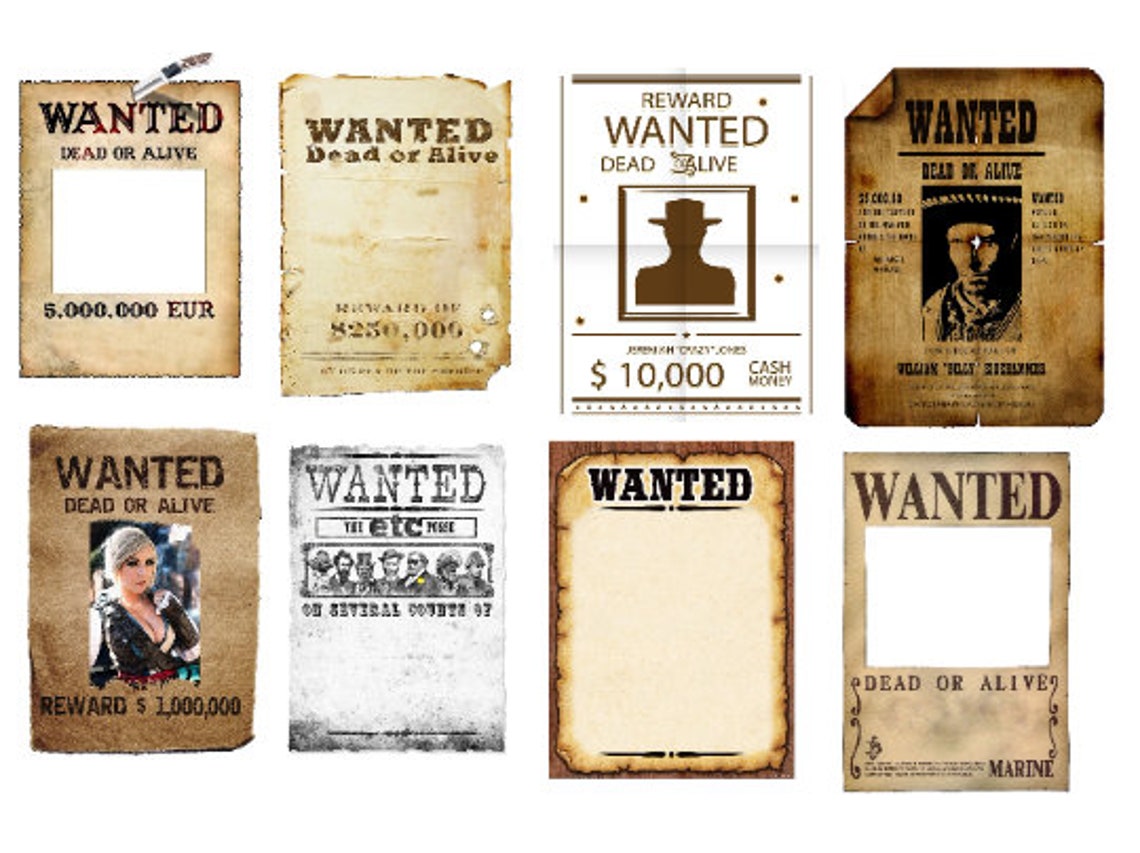 Western Wanted PNG PDF Poster Cowboy Instant Download, Png Printable ...