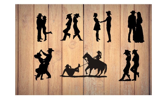 Cowboy Couple SVG PNG JPG File + Cowboys Font File Cowboy Cowgirl Svg ...