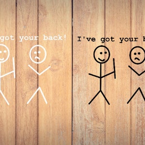 2 X Funny I've Got Your Back Stick SVG PNG Files Stick Figure People ...