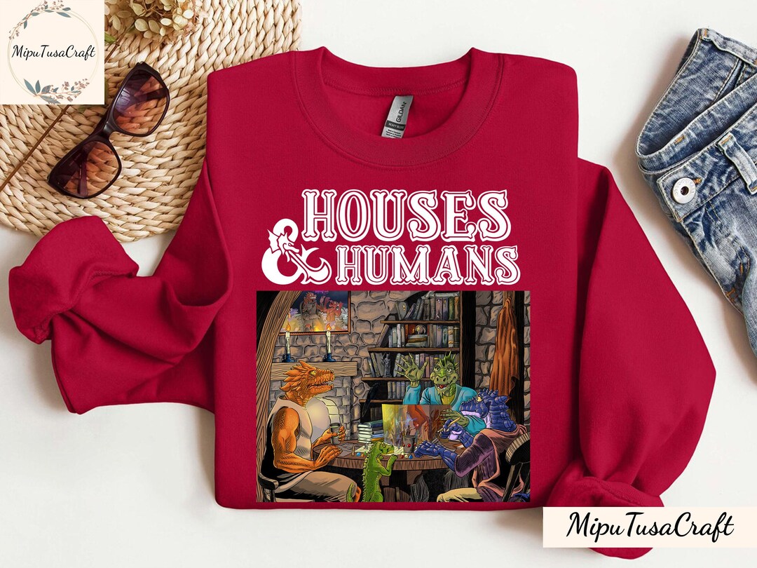 Dnd Houses and Humans Parody Funny Dungeons Roleplay Game T-shirt ...