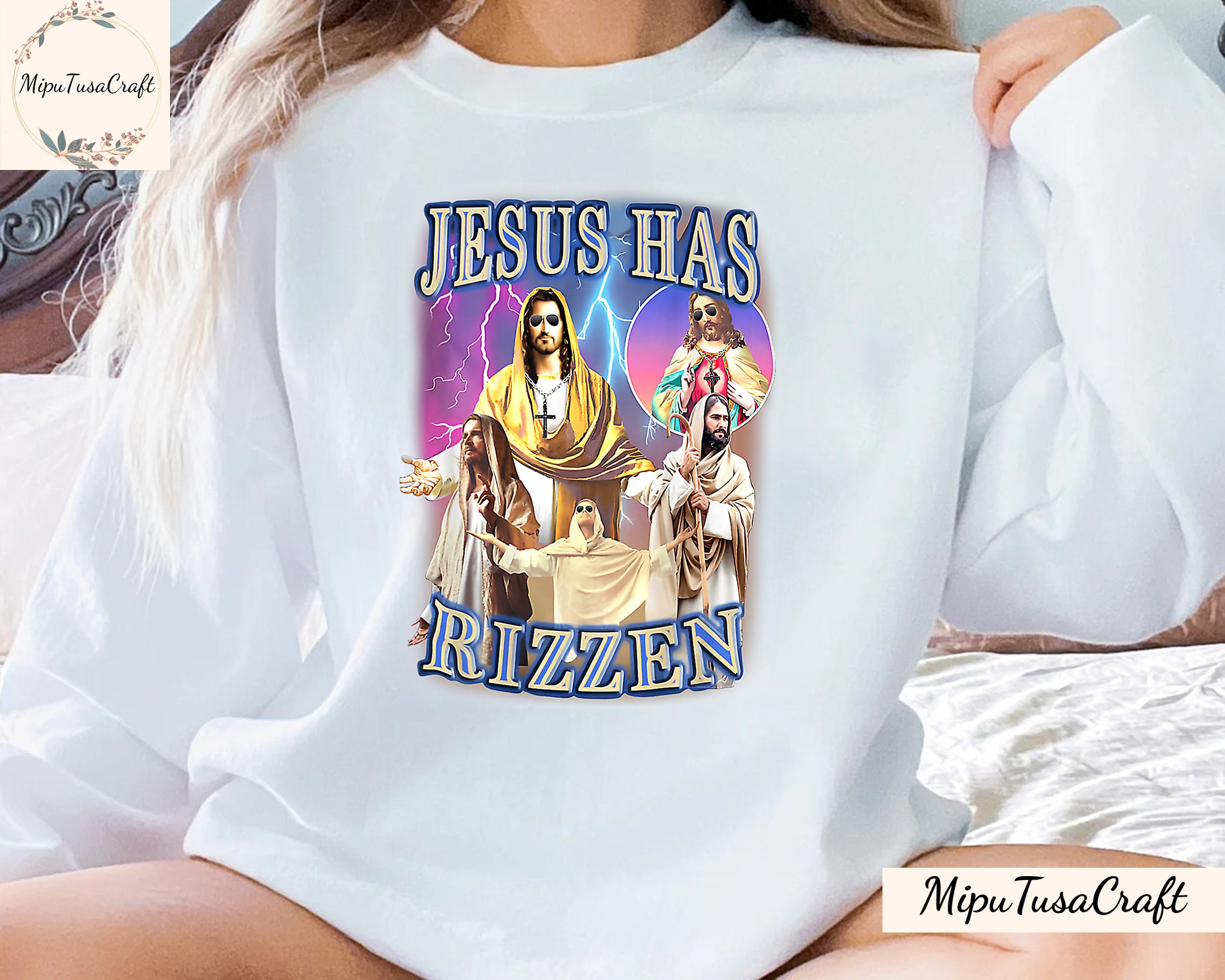 Jesus Has Rizzen Shirt, He is Rizzen Jesus Rizz Tshirt, Funny Jesus ...