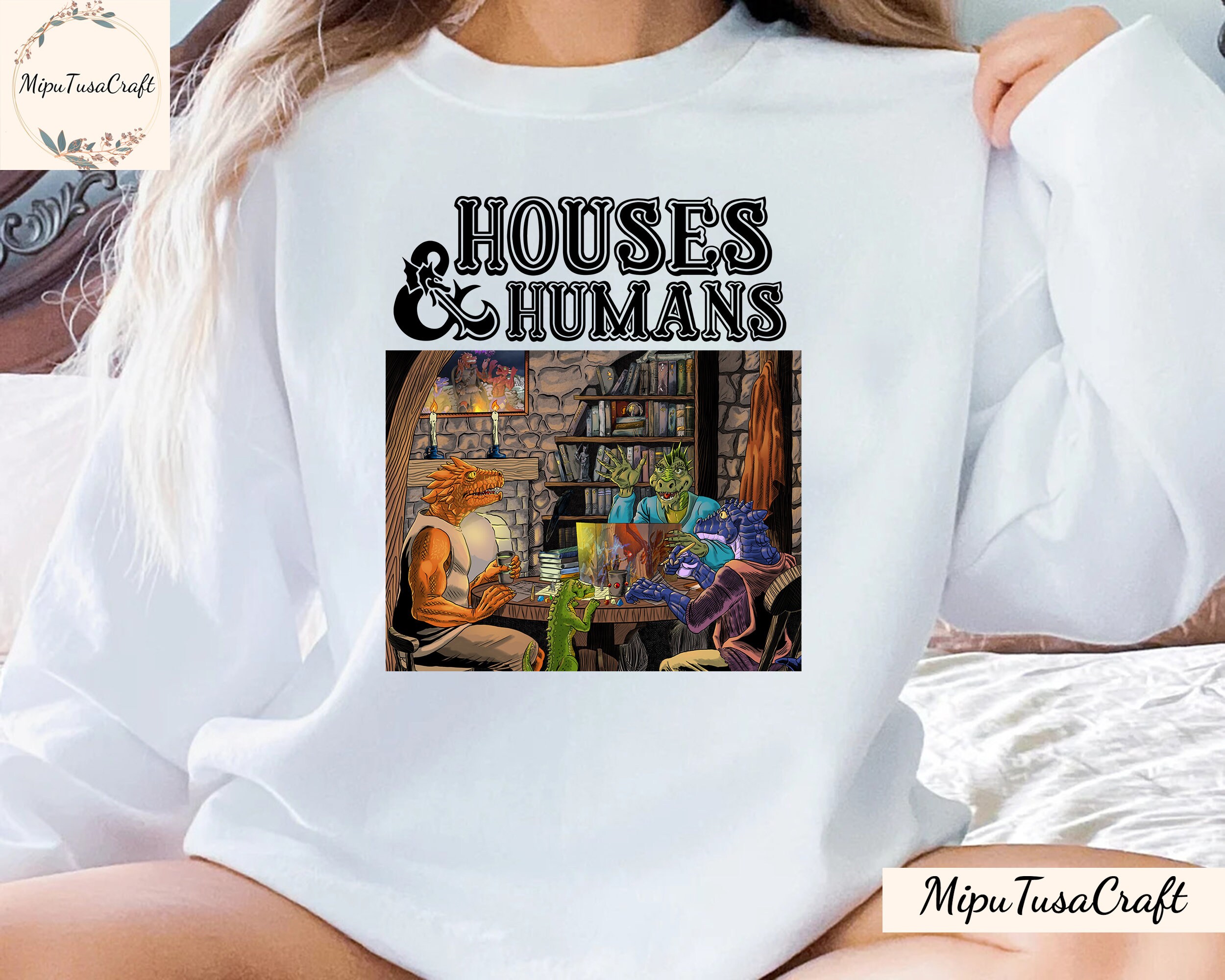 Dnd Houses and Humans Parody Funny Dungeons Roleplay Game T-shirt ...