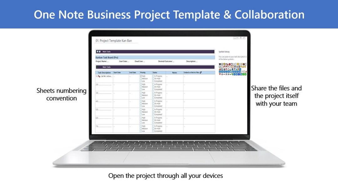 One Note Business Project Template & Collaboration - Etsy