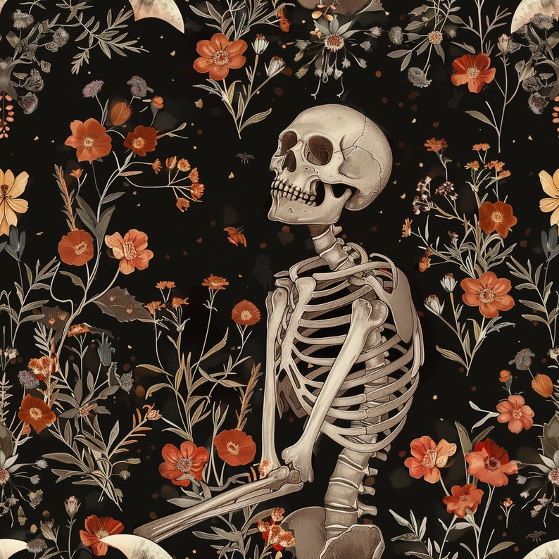 5 Cute Skeleton Tile Images - Digital Download - High Resolution ...