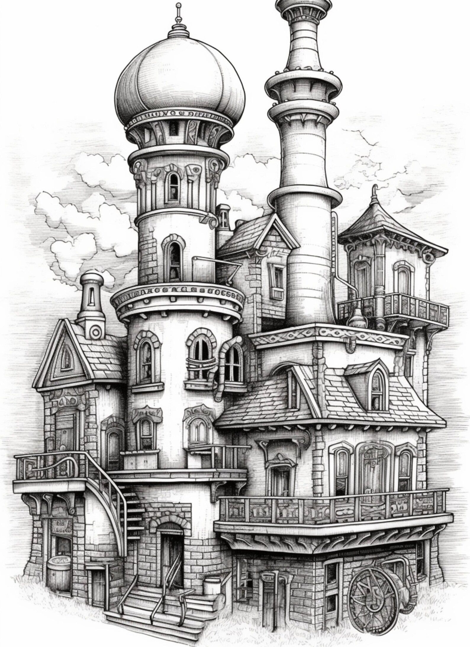 40 Steampunk Coloring Pages for Adults Ideal for Indoor Activities and ...