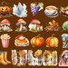 Fall Bundle 80 Clipart Images: Halloween, Thanksgiving and Cozy Motifs ...