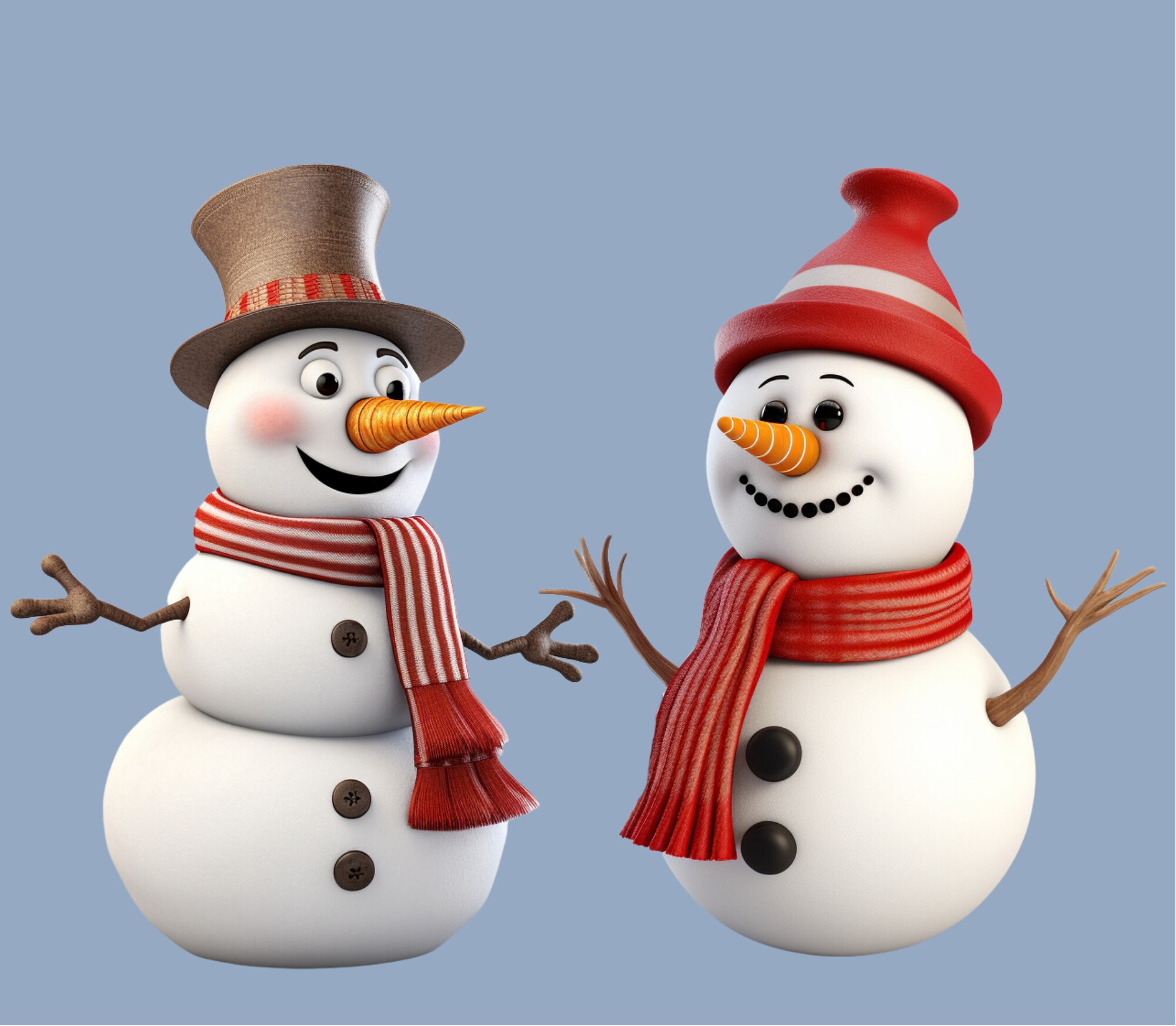 Cute Snowman Digital Clipart Pack of 8 PNG Files for T-shirt - Etsy
