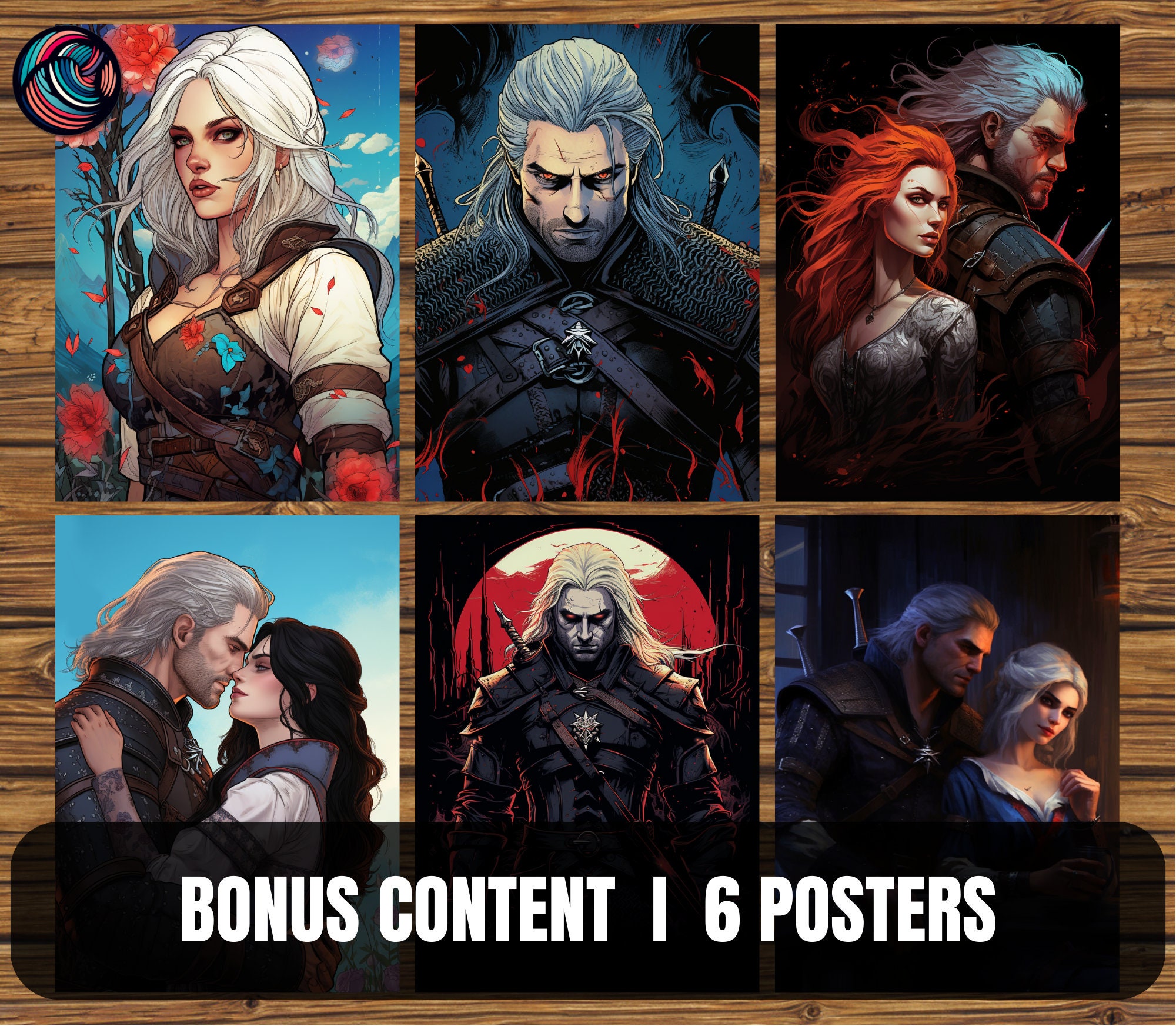 The Witcher Coloring Book for Adults Plus 6 Free Posters for Witcher 3 ...
